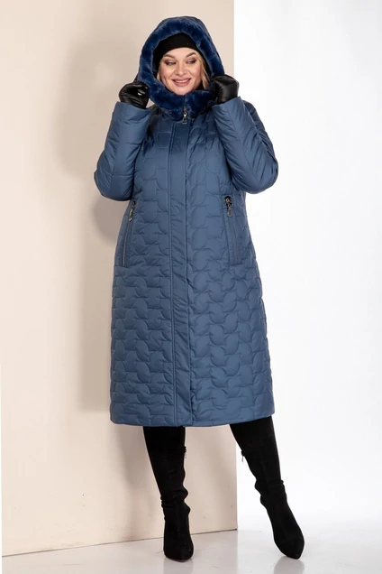 Пальто 2040 морская волна Shetti купить в интернет магазине Велесмода